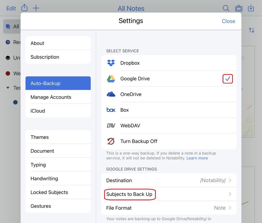 Backup Notability to Google Drive – Techknowlogy